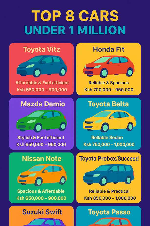 Top Affordable Cars Under Ksh 1 Million in Kenya – Magari Poa