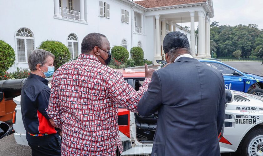 President Uhuru Kenyatta test drives a Toyota Gazoo Racing Safari Rally ...